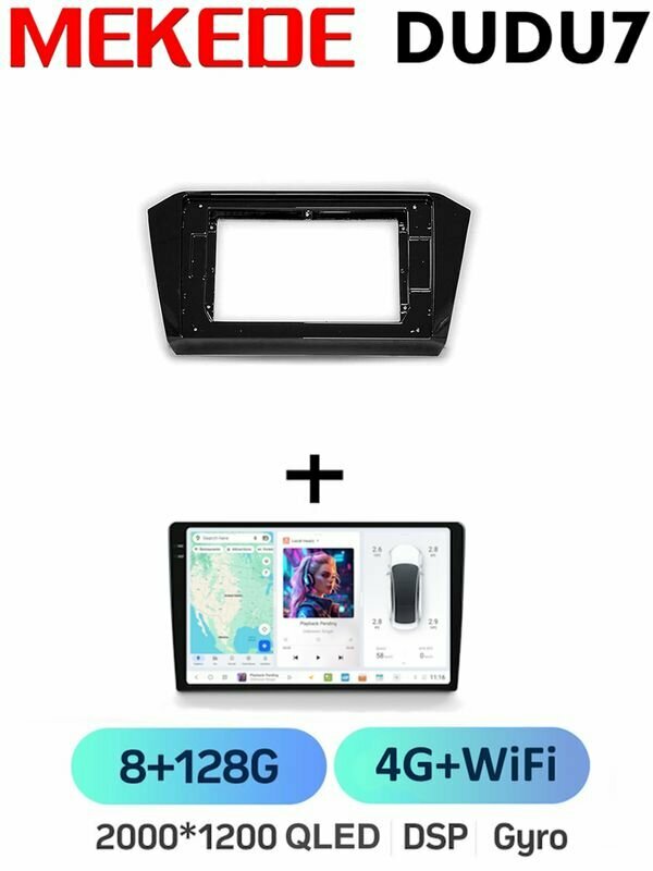 Магнитола Mekede 10" DUDU7 8/128 Gb для Volkswagen Passat B8 2016-2018 RZC канбас carpay Android