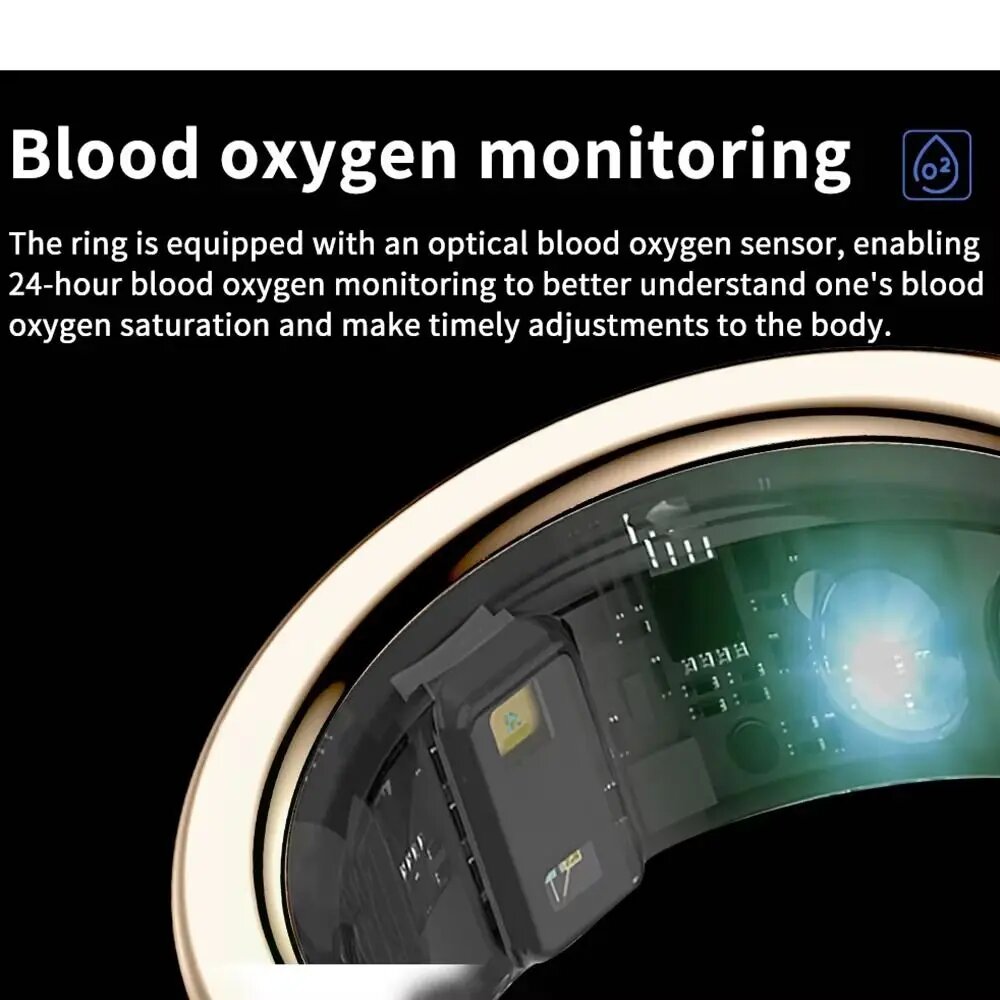 Умное кольцо Oura R02, металл, нержавеющая сталь, магнитная зарядка, черный — фото 1