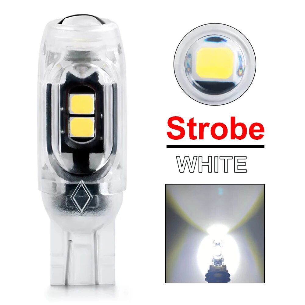 10 PCS T10 W5W светодиодная лампа Strobe White