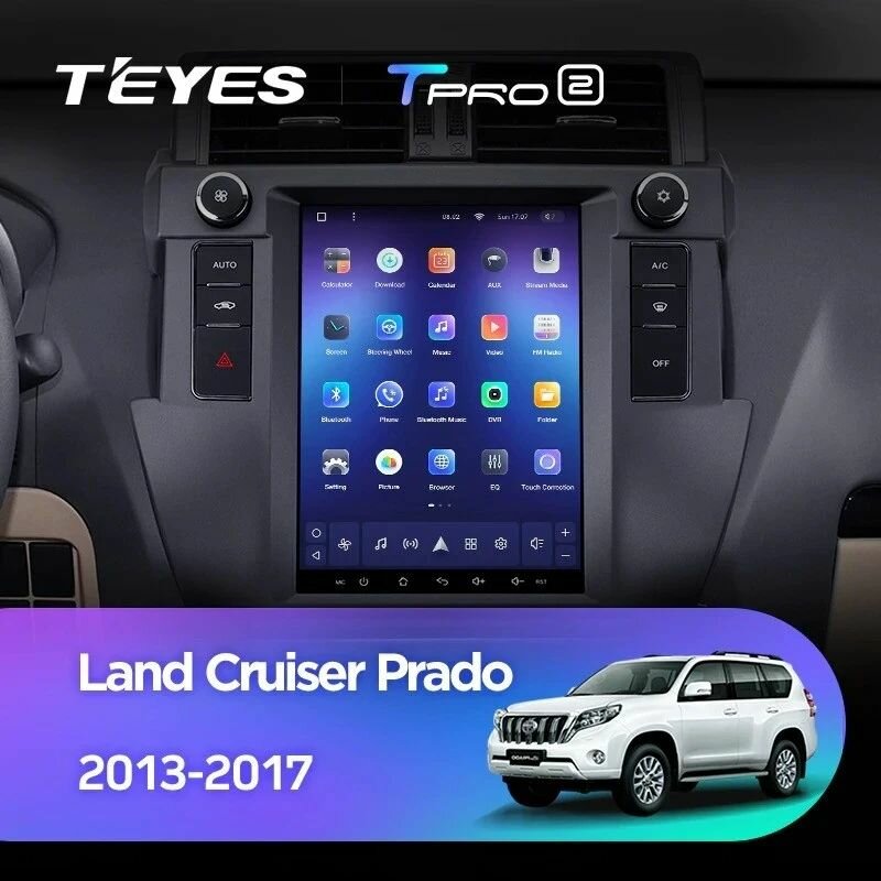 Штатная магнитола Tesla style Teyes TPRO 2 4/32 Toyota Land Cruiser Prado 150 (2013-2017)