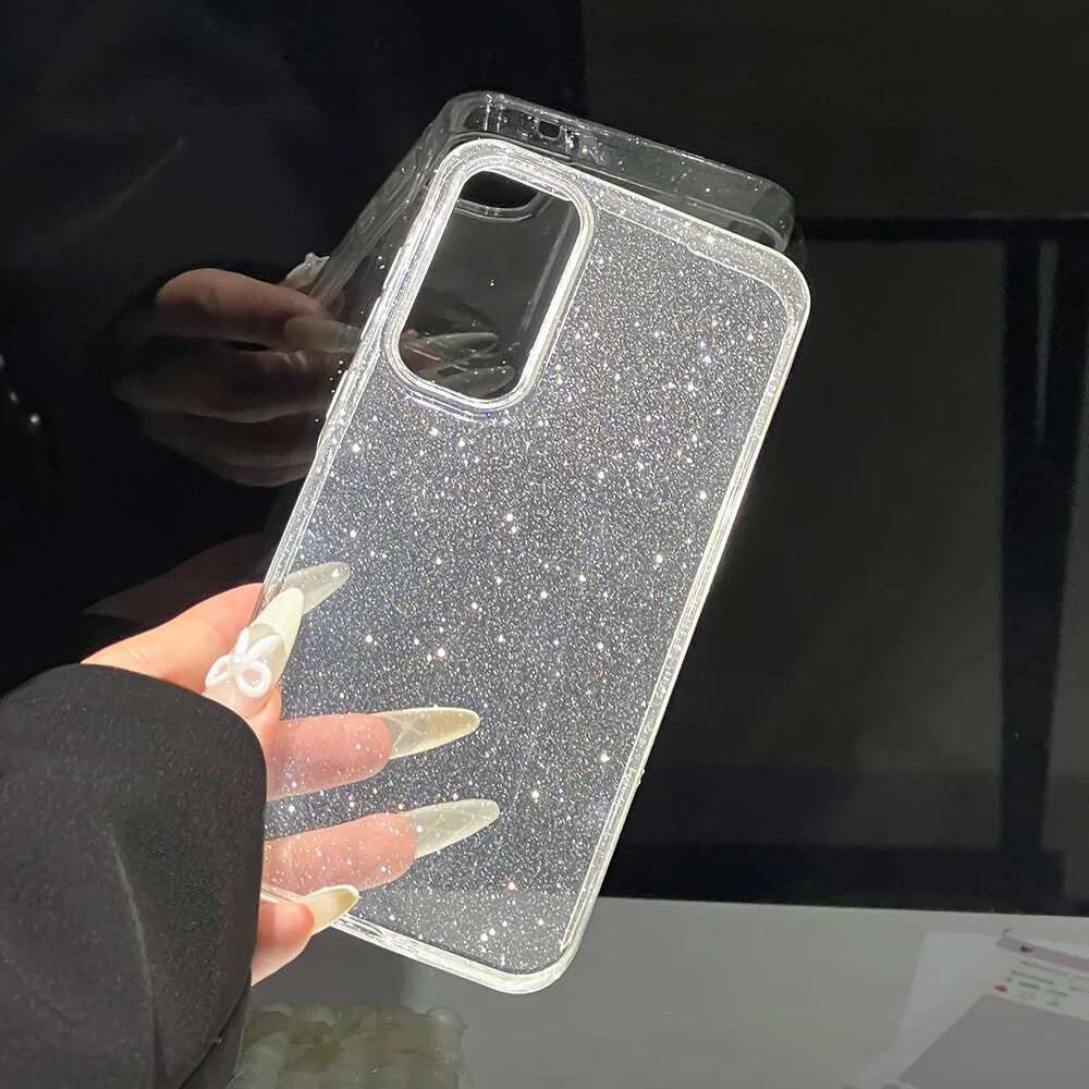Прозрачный чехол для телефона с блестками для Samsung A57 A37 A17 A07 A56 A36 A26 A25 A16 Galaxy A16