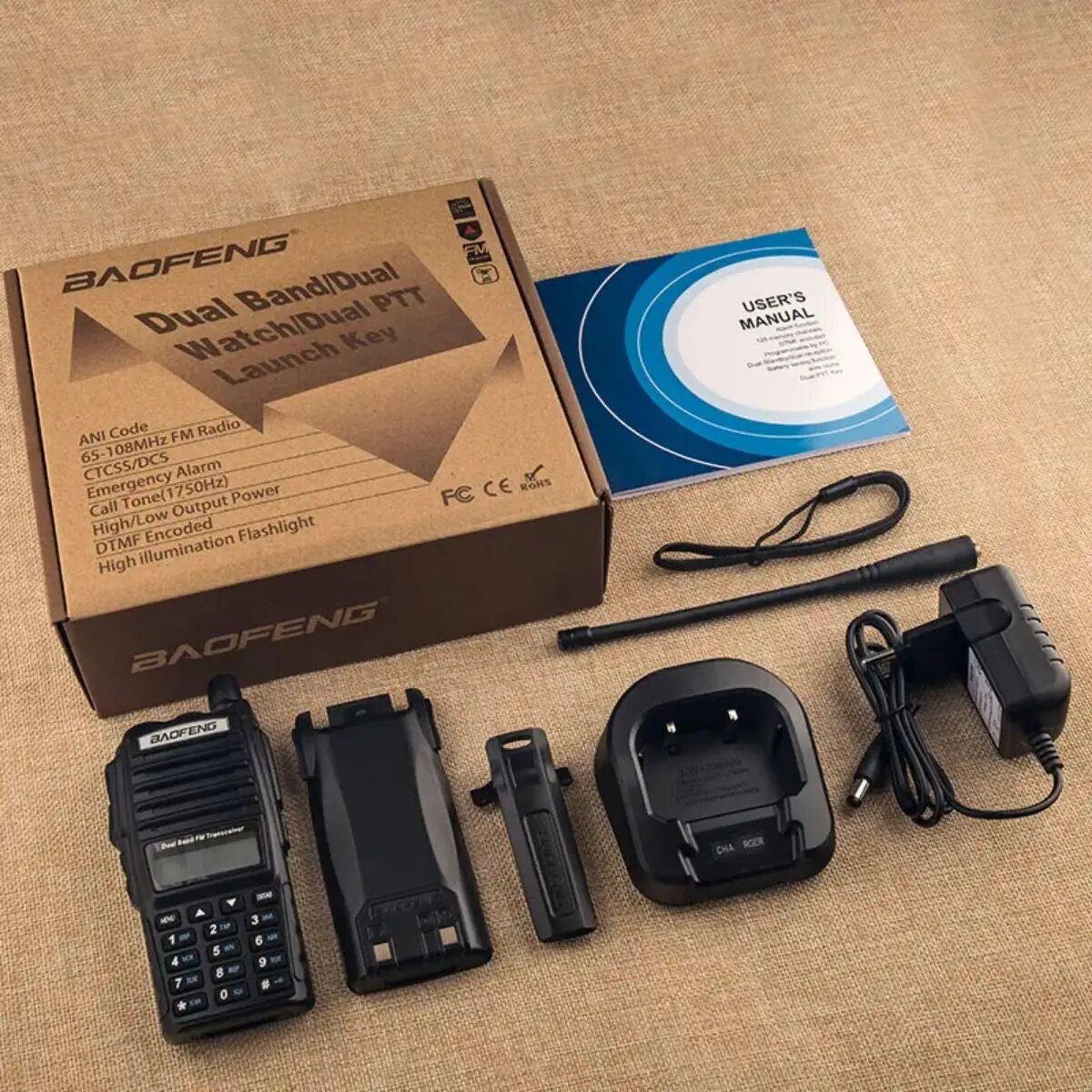 Рация BAOFENG UV-82 двухдиапазонная, EU Plug