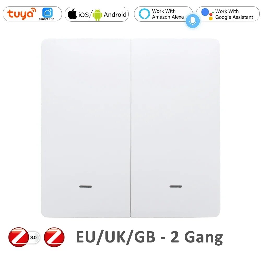 Умный выключатель YIDI 2 Gang, 220V, ZigBee