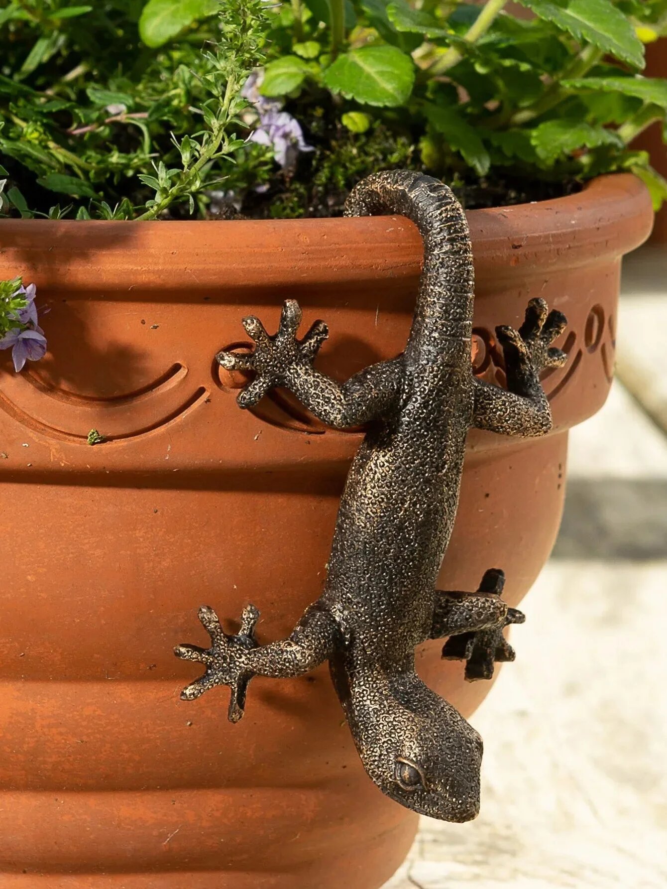 1 шт. фигурка кашпо, подвесной горшок для растений Gecko-декоративное художественное украшение для патио для украшения патио, двора и сада