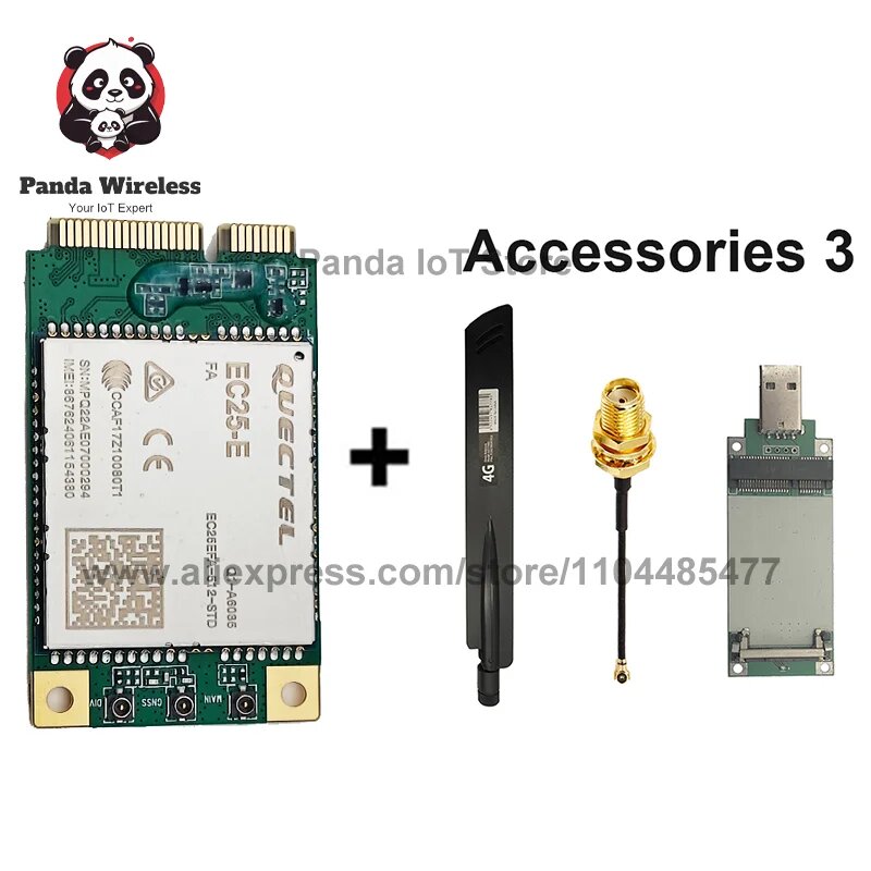 Quectel EC25 LTE модуль Mini PCIE, Accessories 3, EC25-AFX