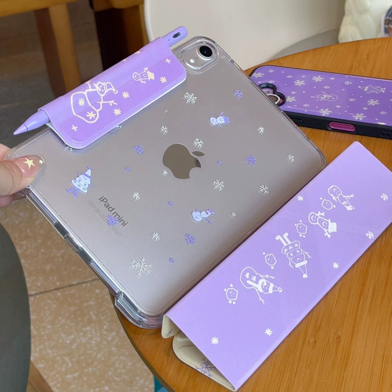 Чехол для iPad в стиле портфеля Wang Sansui «Taro Snow Snow» с Y-образным складыванием, защитный чехол для планшета с