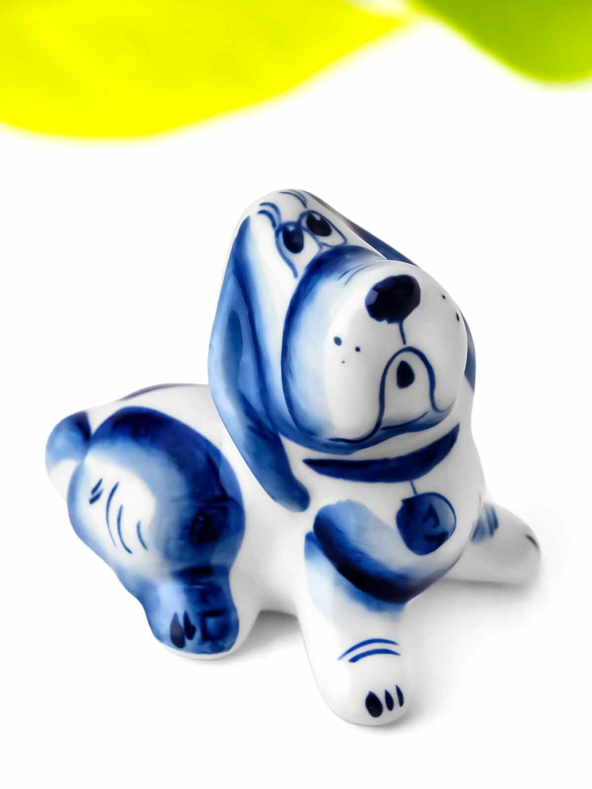Фигурка коллекционная - Собака, Гжель, Фарфор, 6 см