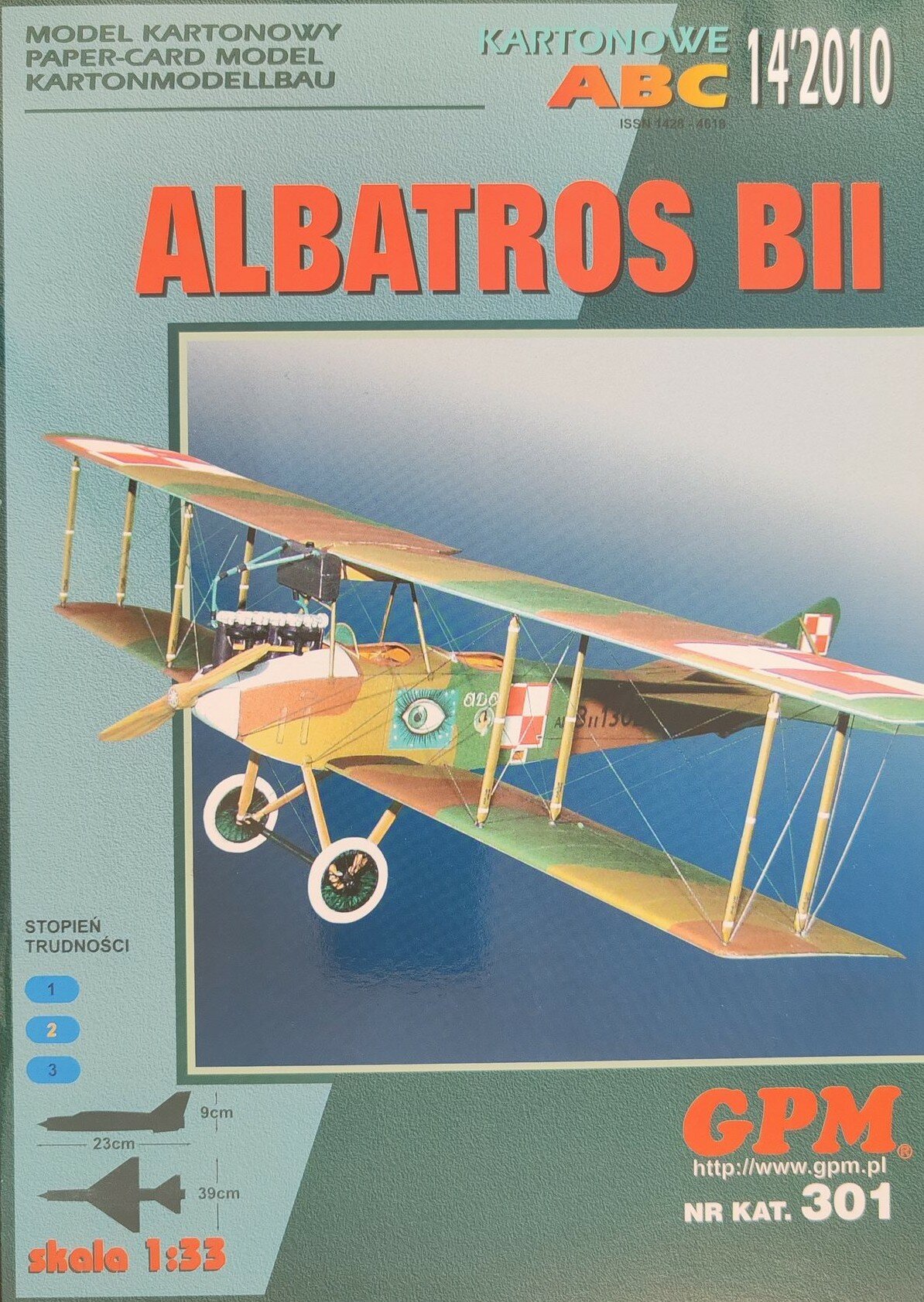 Сборная бумажная модель Учебный самолет Albatros B.II - GPM №14/10 (журнал)