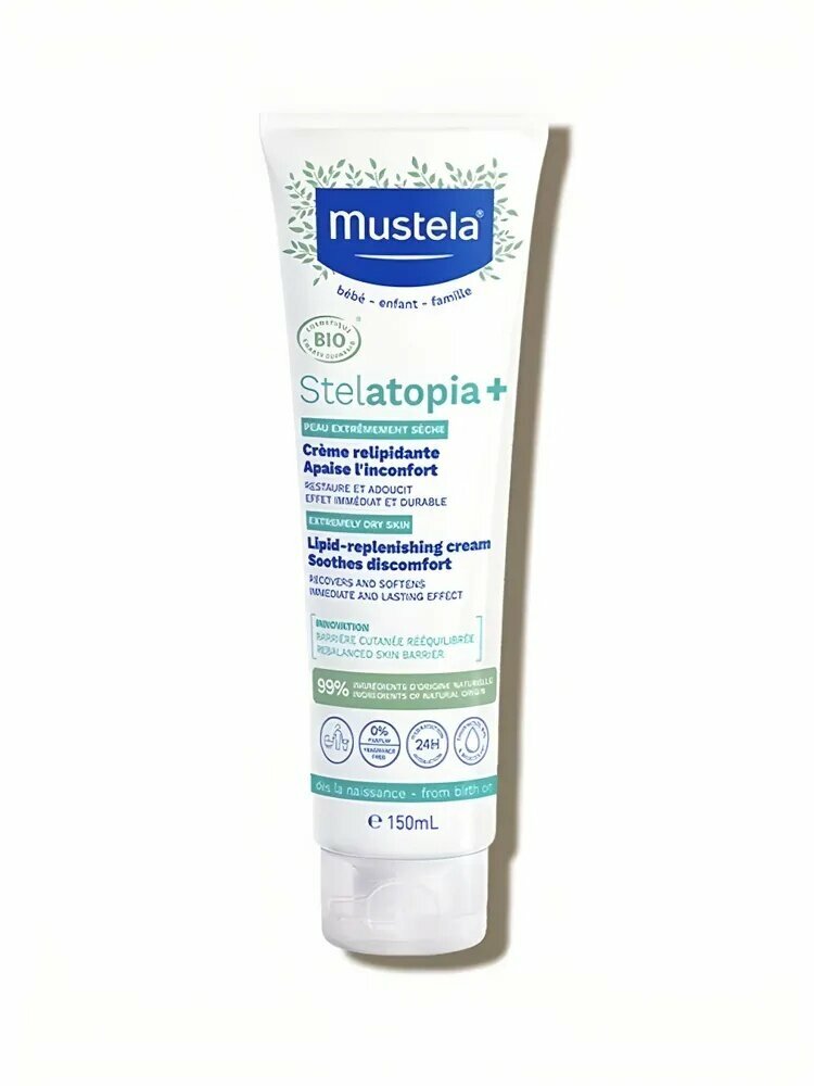 Mustela Stelatopia Крем для очень сухой и атопической кожи, 150 мл Увлажнение и защита с первых дней жизни