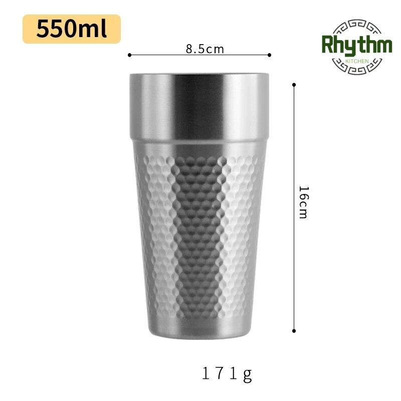 Кружка из нержавеющей стали 550ml, 16см, 8.5см, 171g
