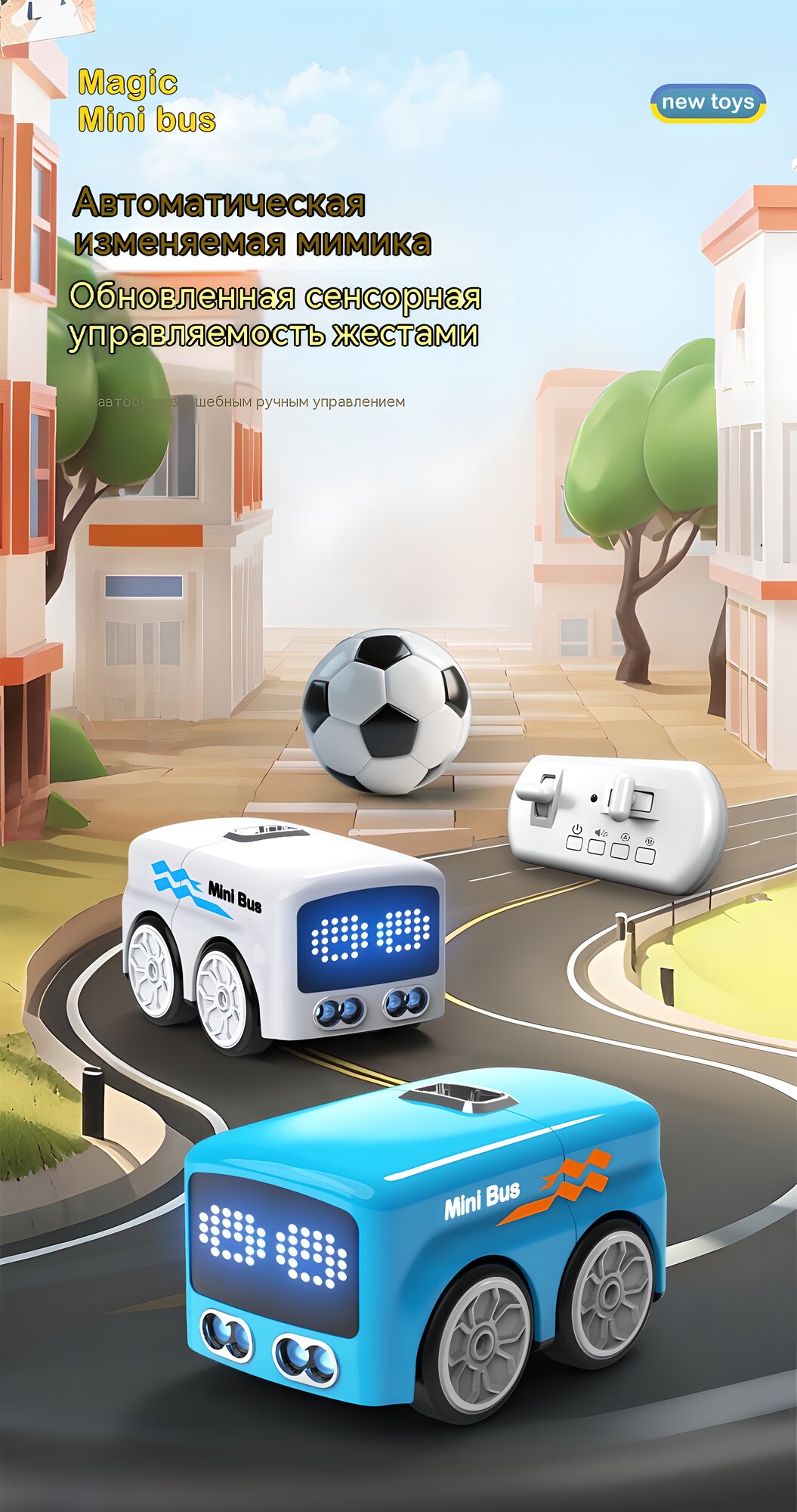 Интерактивная машинка "Magic Mini Bus", управление жестами, 4 режима