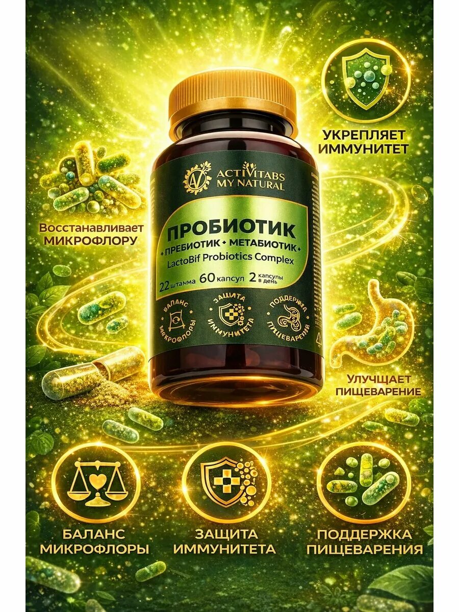 Пробиотик+пребиотик метабиотик LactoBif Probiotics Complex