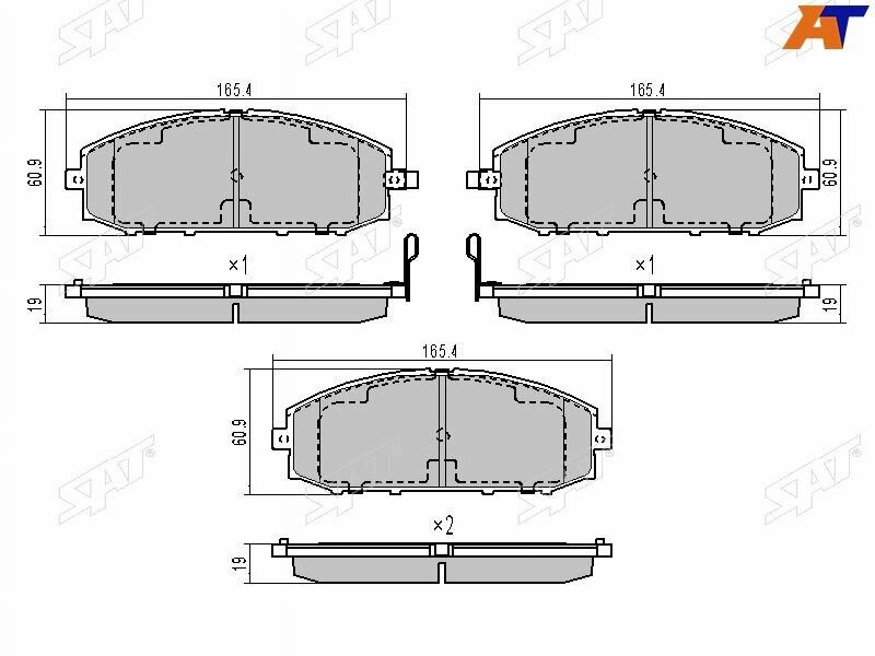. SAT Тормозные колодки передние для NISSAN PATROL Y61 97-10