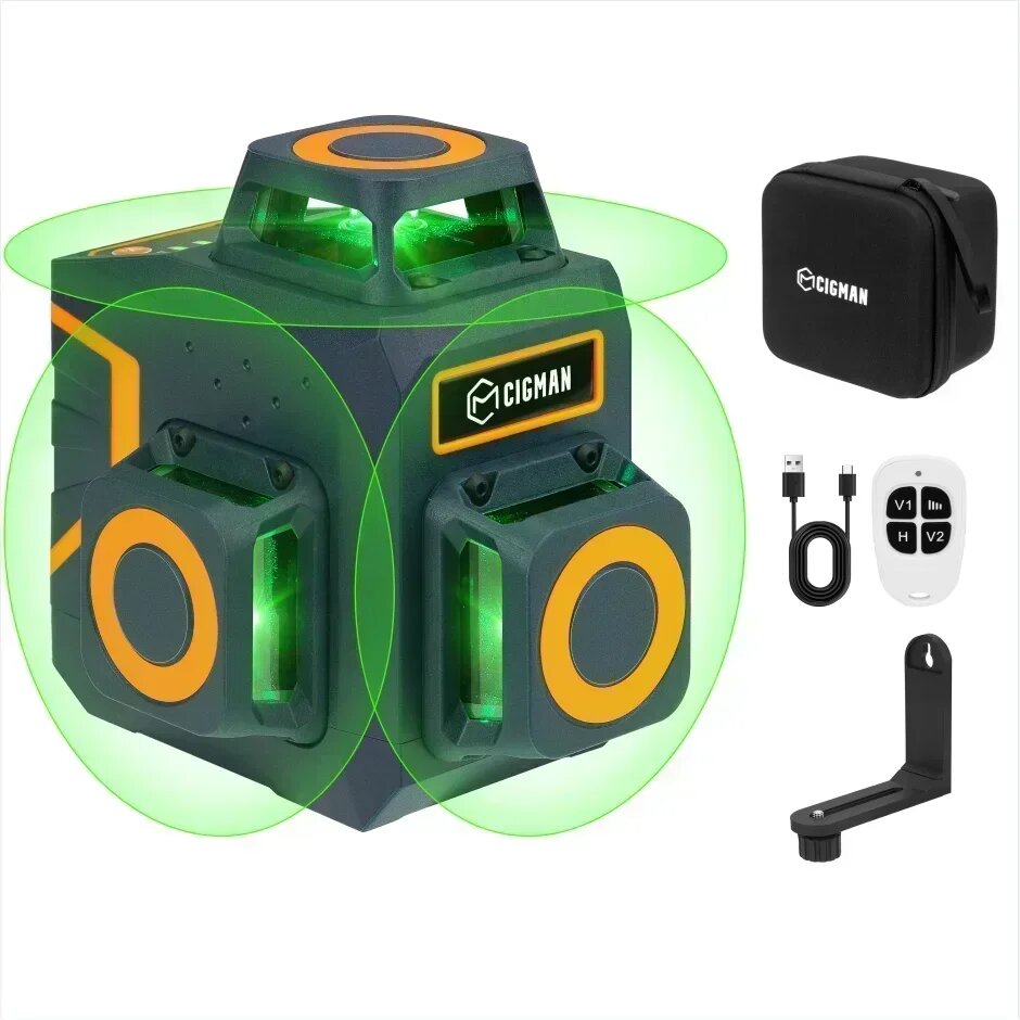 CIGMAN CM-701SE Зеленый 3D-лазерный уровень