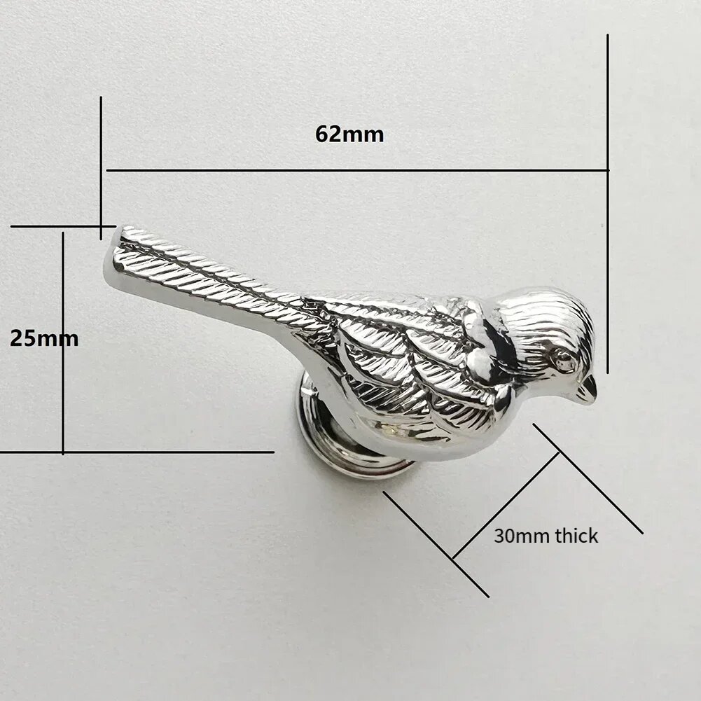 Ручка для шкафа Bird, Silver, 62x25x30mm