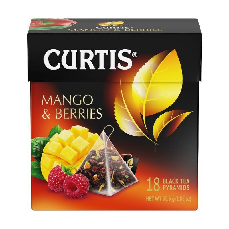 Чай чёрный, Curtis, манго и ягоды, 18 пирамидок (2 шт)