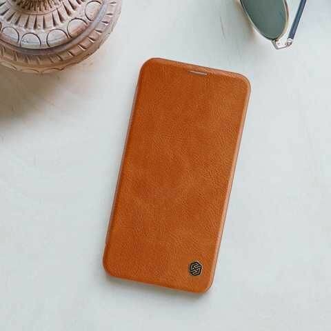 Чехол книжка для смартфона Nillkin QIN Series для Samsung Galaxy A6s 2018, коричневый