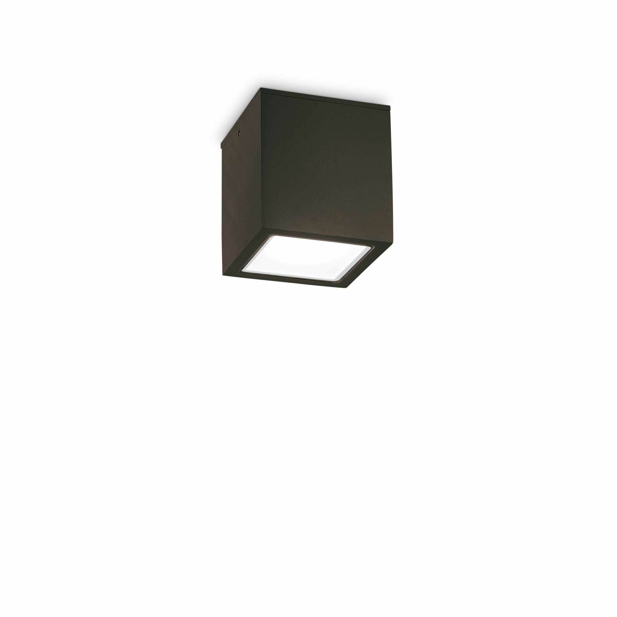 Светильник потолочный уличный ideal lux Techo PL1 Small макс.1x20Вт IP54 GU10 230В Черный Алюминий/Стекло Без лампы 251578.