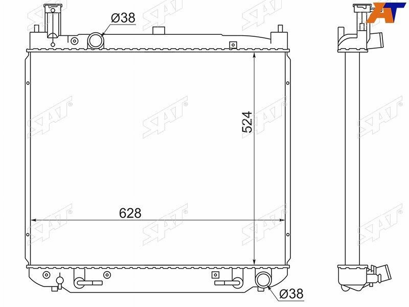 . SAT Радиатор охлаждения двигателя для Toyota Grand Hiace 99-02 / Granvia 95-02