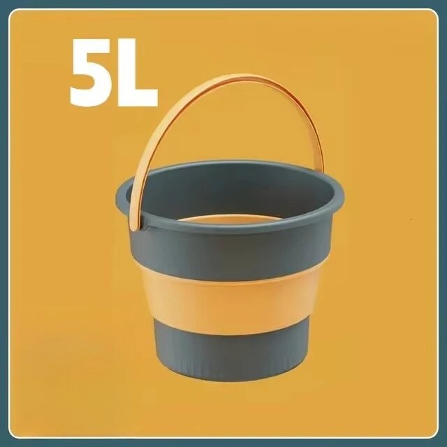 Складной пластиковый ведро 5/10/17 л Yellow 5L