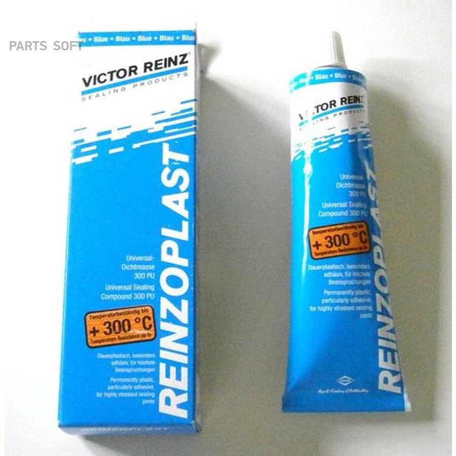 Герметик REINZOPLAST 80ml, 50 °С до 300 °С, не твердеющий (синий) от официального дистрибьютора, VICTOR REINZ, артикул 702457120