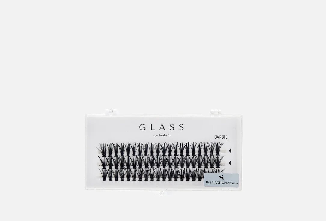 GLASS EYELASHES eyelashes barbie curl c inspiration 30D 12 mm Накладные ресницы 60 шт