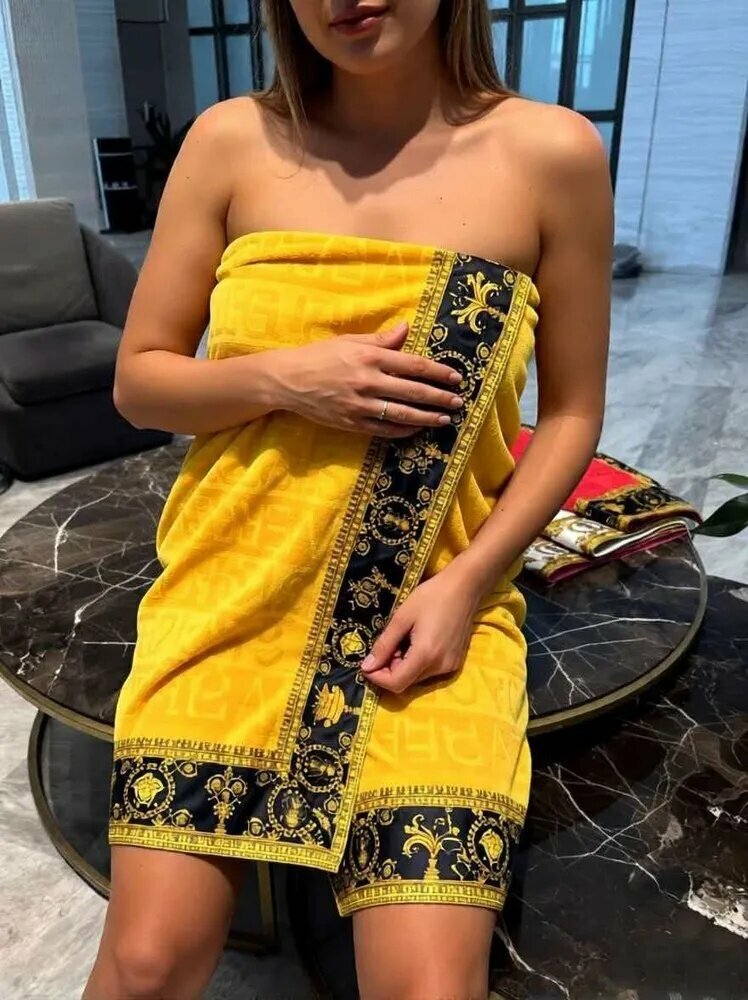 Versace Полотенце банное 2025, Ткань Alma, 80x160, 50x100, 35x35 см, желтый, 3 шт.