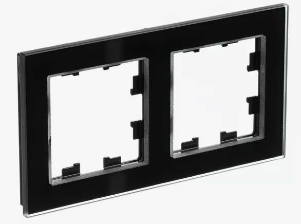 Рамка 2-постовая Шнайдер Systeme (Schneider) Electric AtlasDesign Nature органическое стекло цвет черный ATN321002