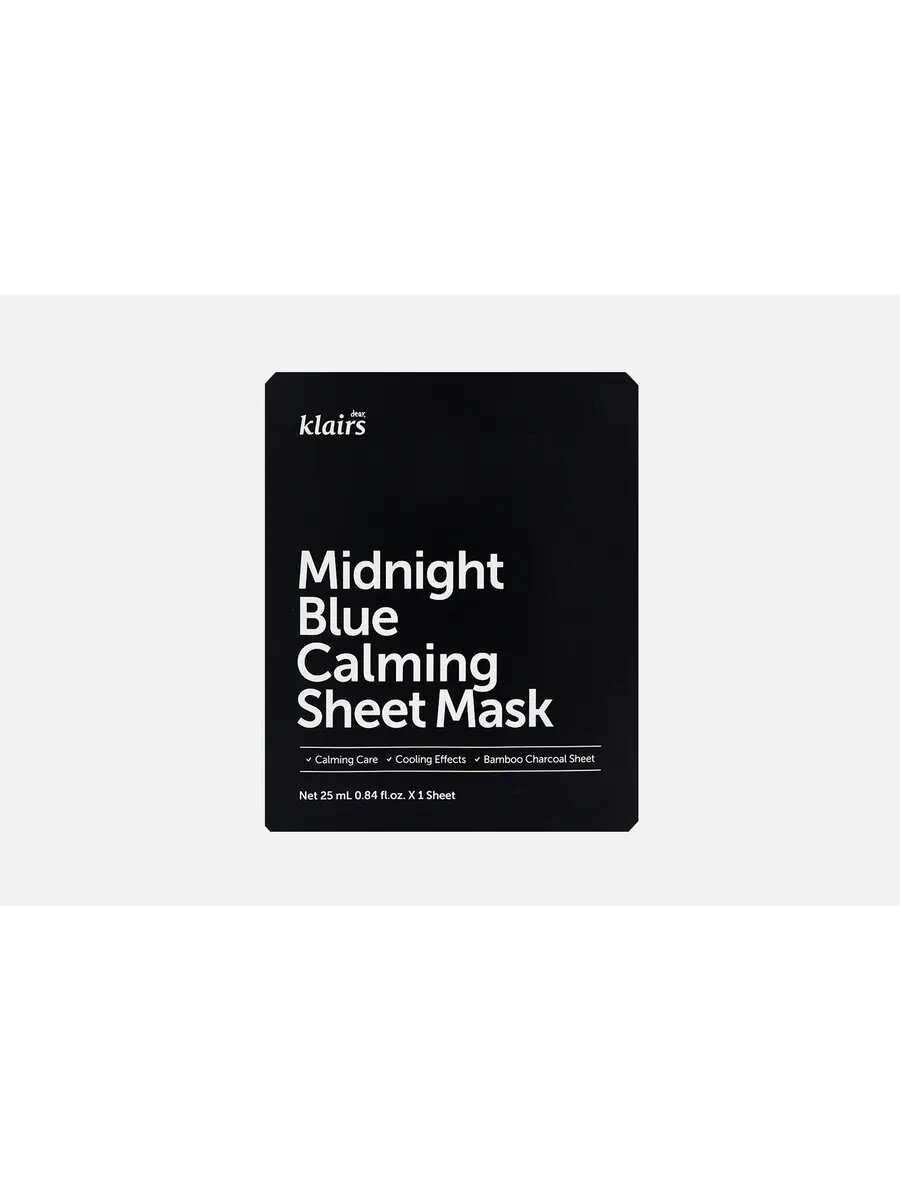 Тканевая маска для лица DEAR, KLAIRS Midnight Blue Calming Sheet Mask