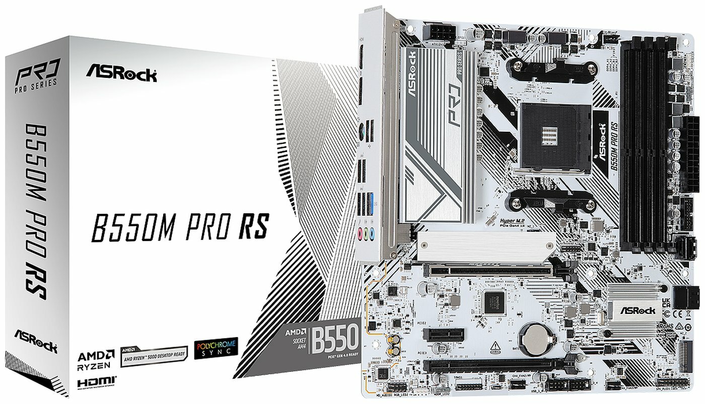 Материнская плата Asrock B550M PRO RS (AM4, mATX)