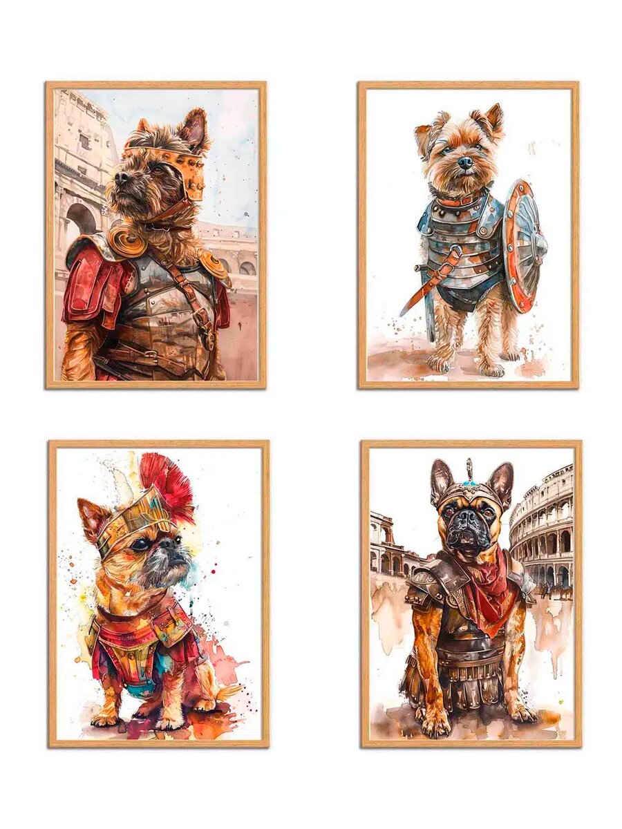 Брюссельский гриффон Гладиатор, 4 Плаката, 30x21см