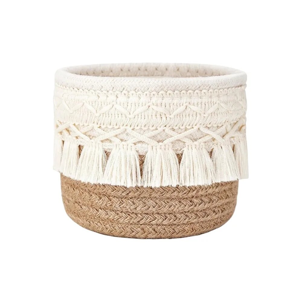Хлопковая корзина для хранения Boho стиль Бежевый, Coffee