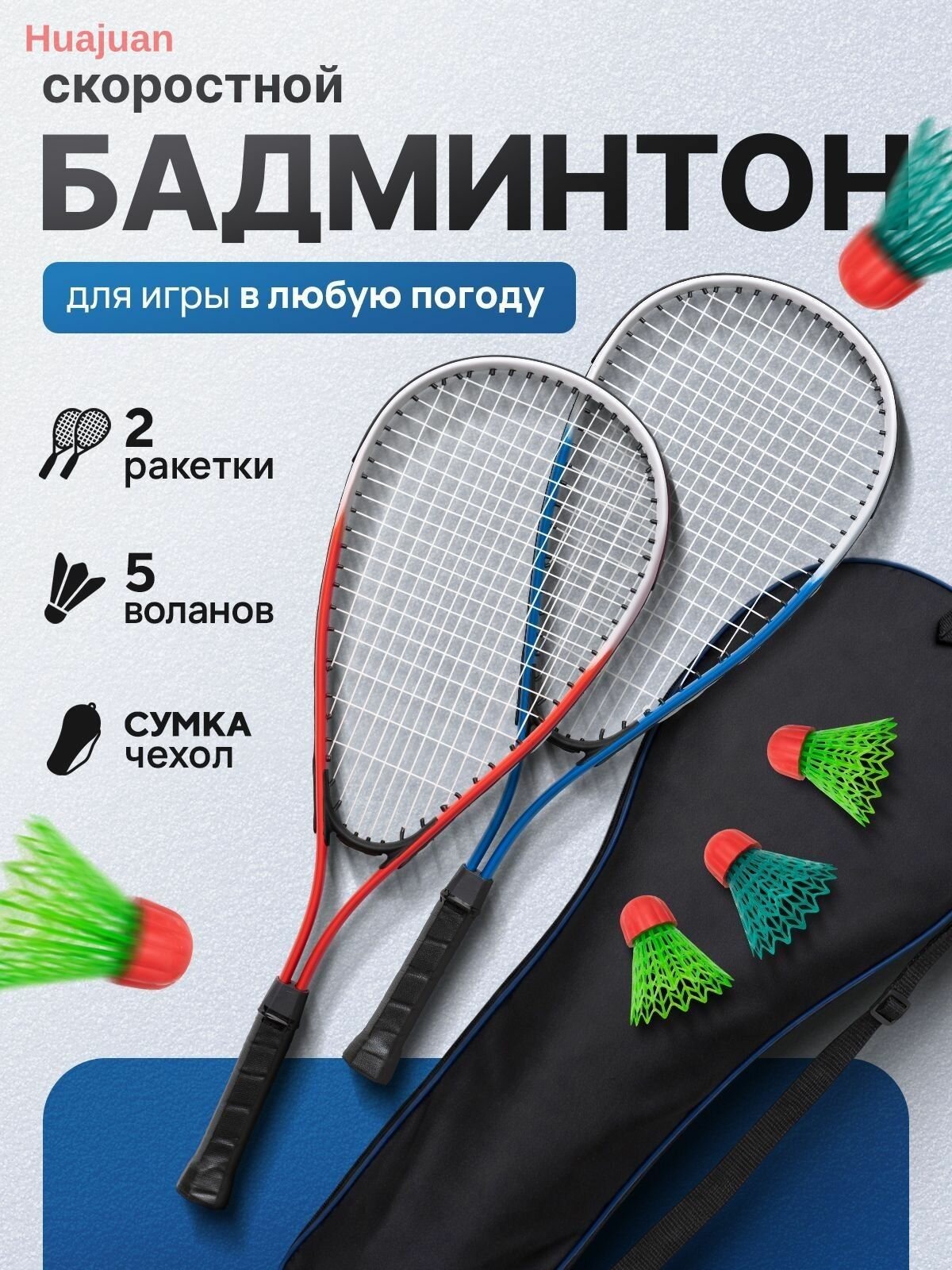 Набор для бадминтона спортивный инвентарь комплект для игры