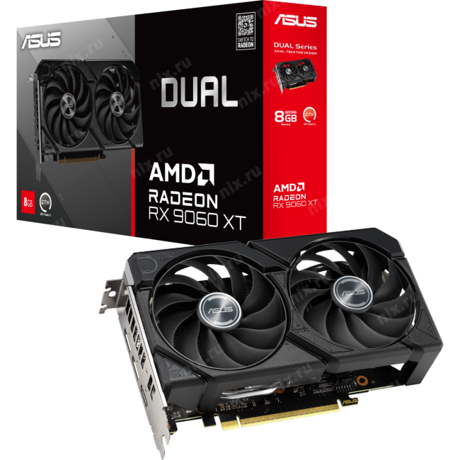 ASUS Dual DUAL-RX9060XT-8G (RADEON RX 9060 XT) 8 Гб, GDDR6, 128 бит, PCI Express, 2xDP,1xHDMI