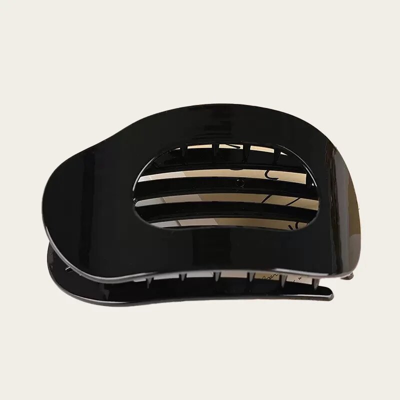 Леопардовый пластиковый зажим для волос FZ420 Черный, Glossy black