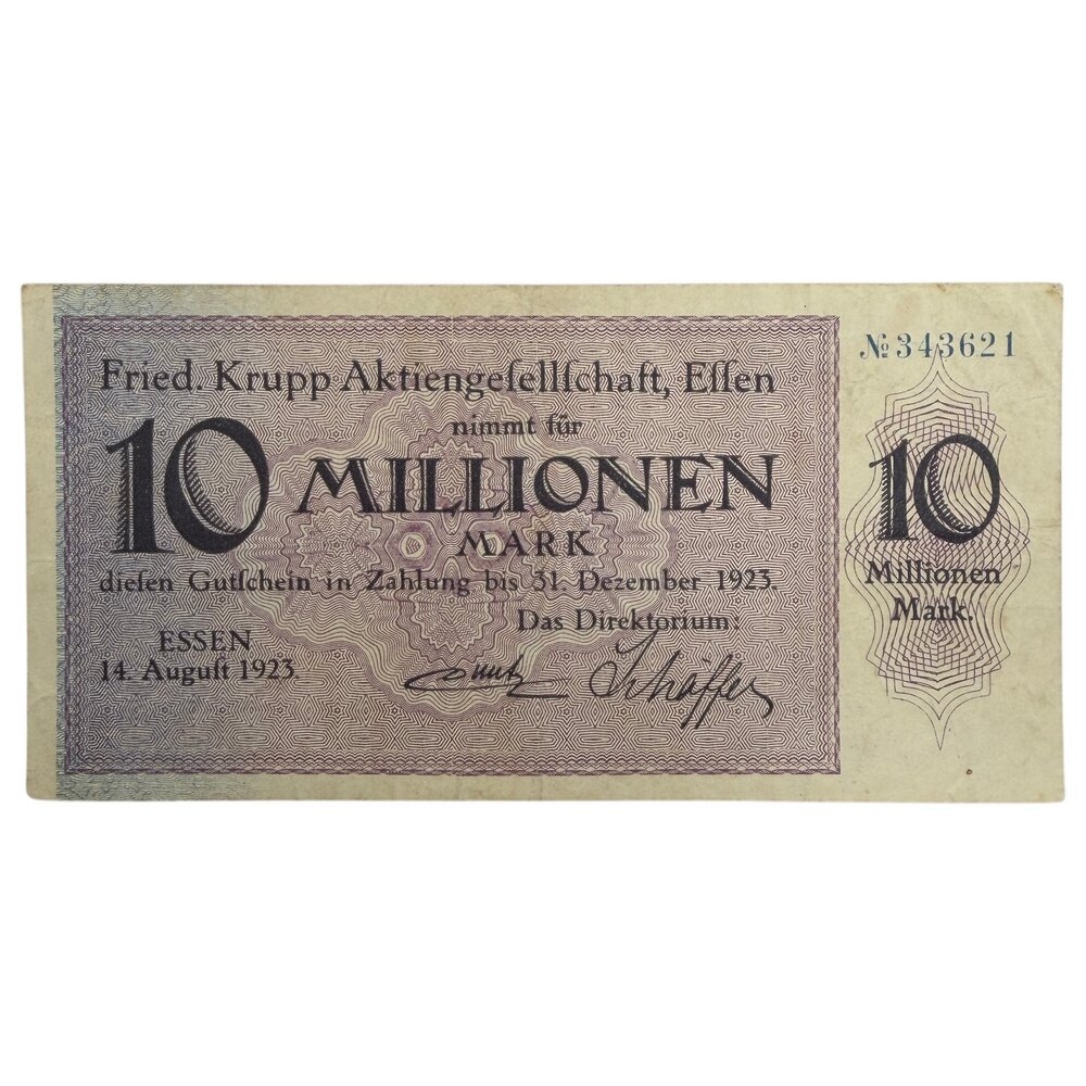 Германия (Веймарская республика) Эссен 10000000 (10 миллионов) марок 1923 г. (Fried. Krupp)