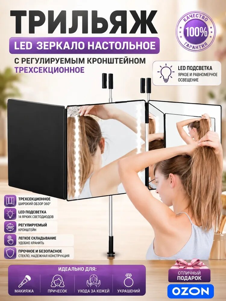 Зеркало интерьерное, 198 см х 32 см, 1 шт