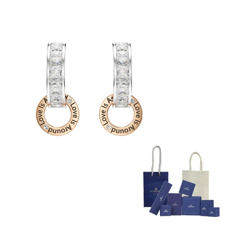 Серьги клипсы SWAROVSKI, кристаллы Swarovski