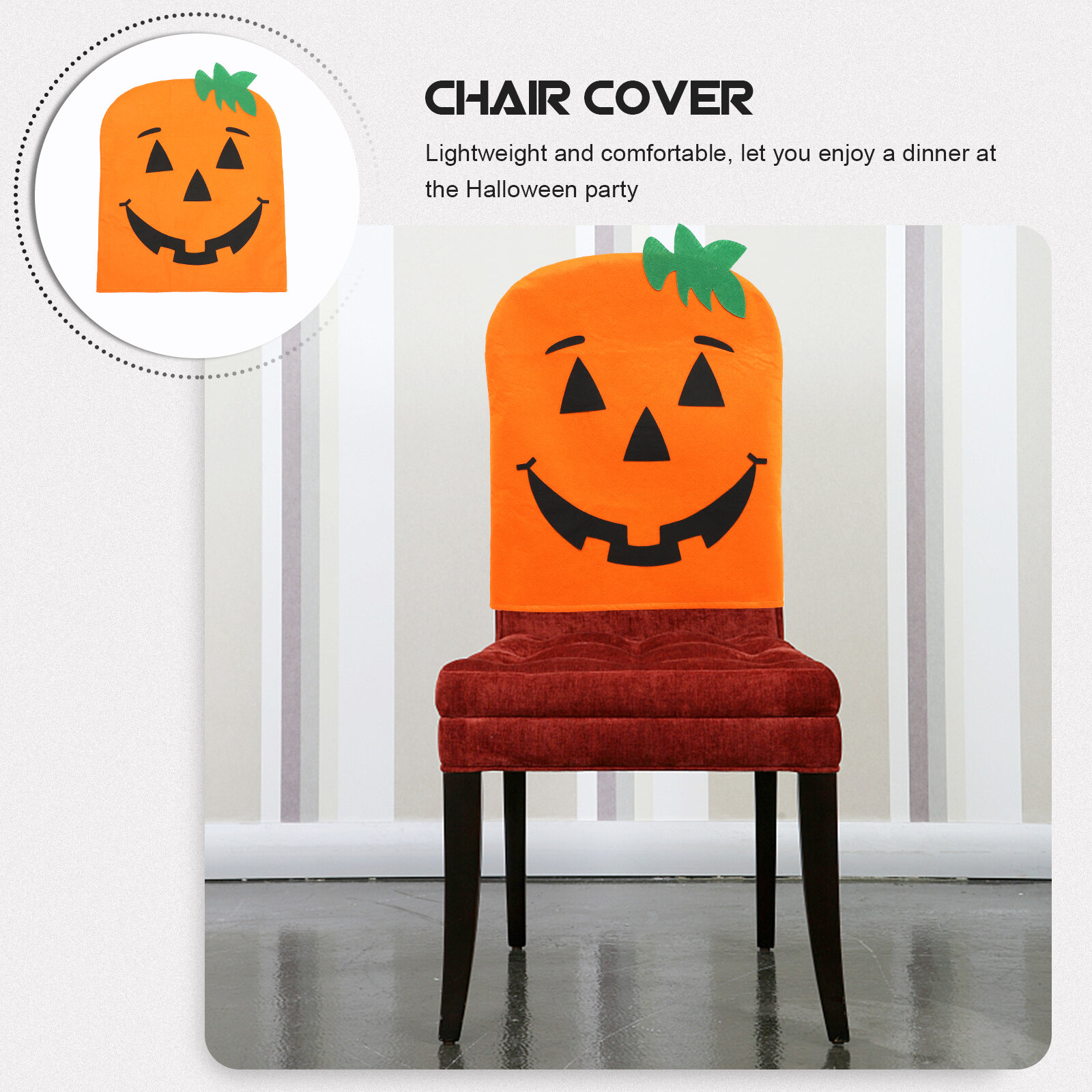 Обложки Для Стульев С Тыквенным Узором Halloween 2 Шт 60.00X50.00X0.50Cm