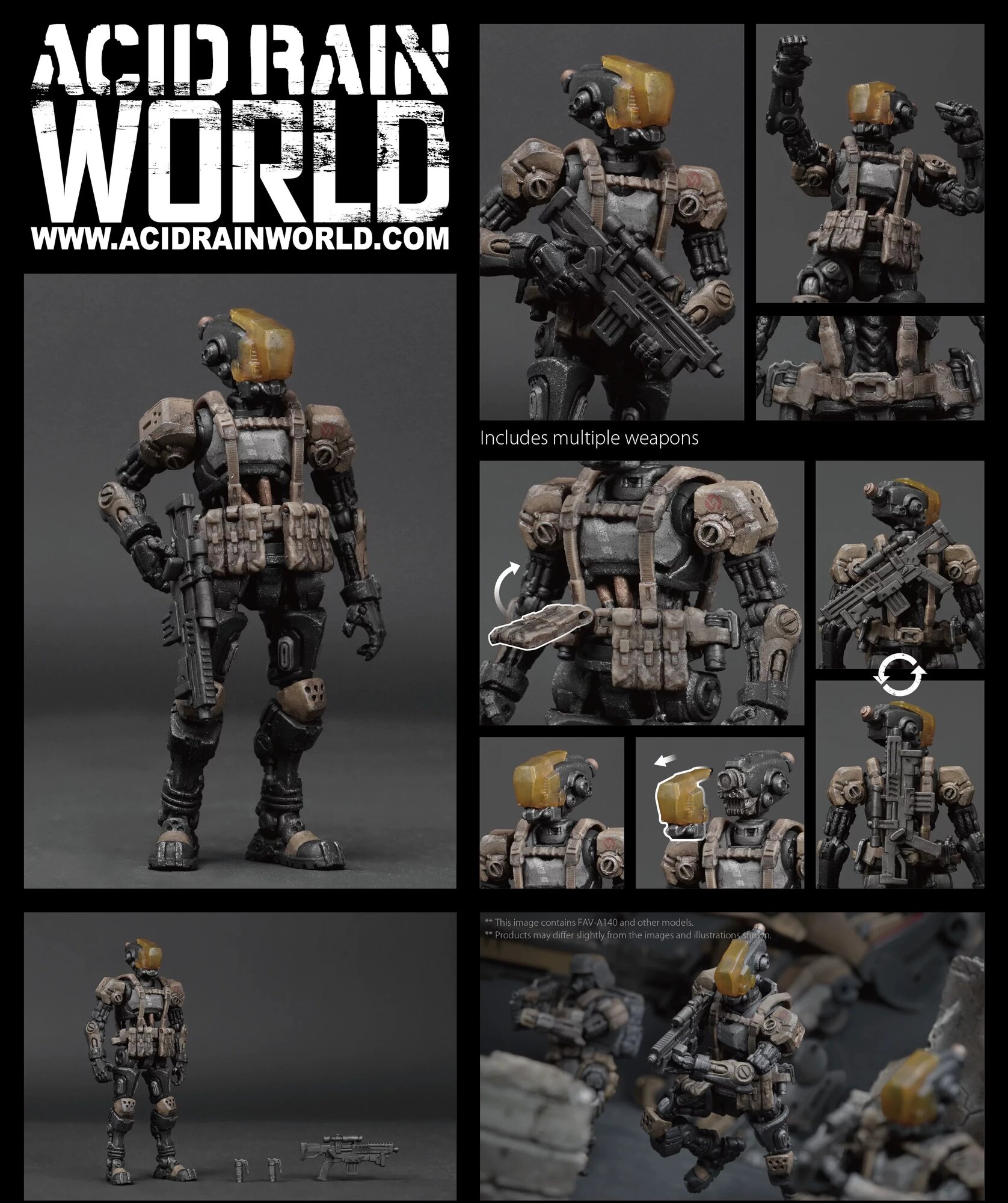 JOYTOY Фигурки аниме 1/18 FAV-A138 Douglas, FAV-A139 Lieutenant Wolfdog, FAV-A140 Cinder A140
