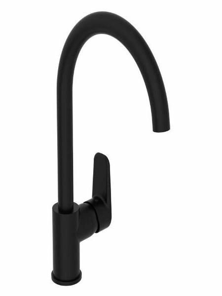 Смеситель для кухни VitrA Flow Soft (Флоу Софт) A4341936EXP с поворотным изливом однорычажный матовый черный латунь