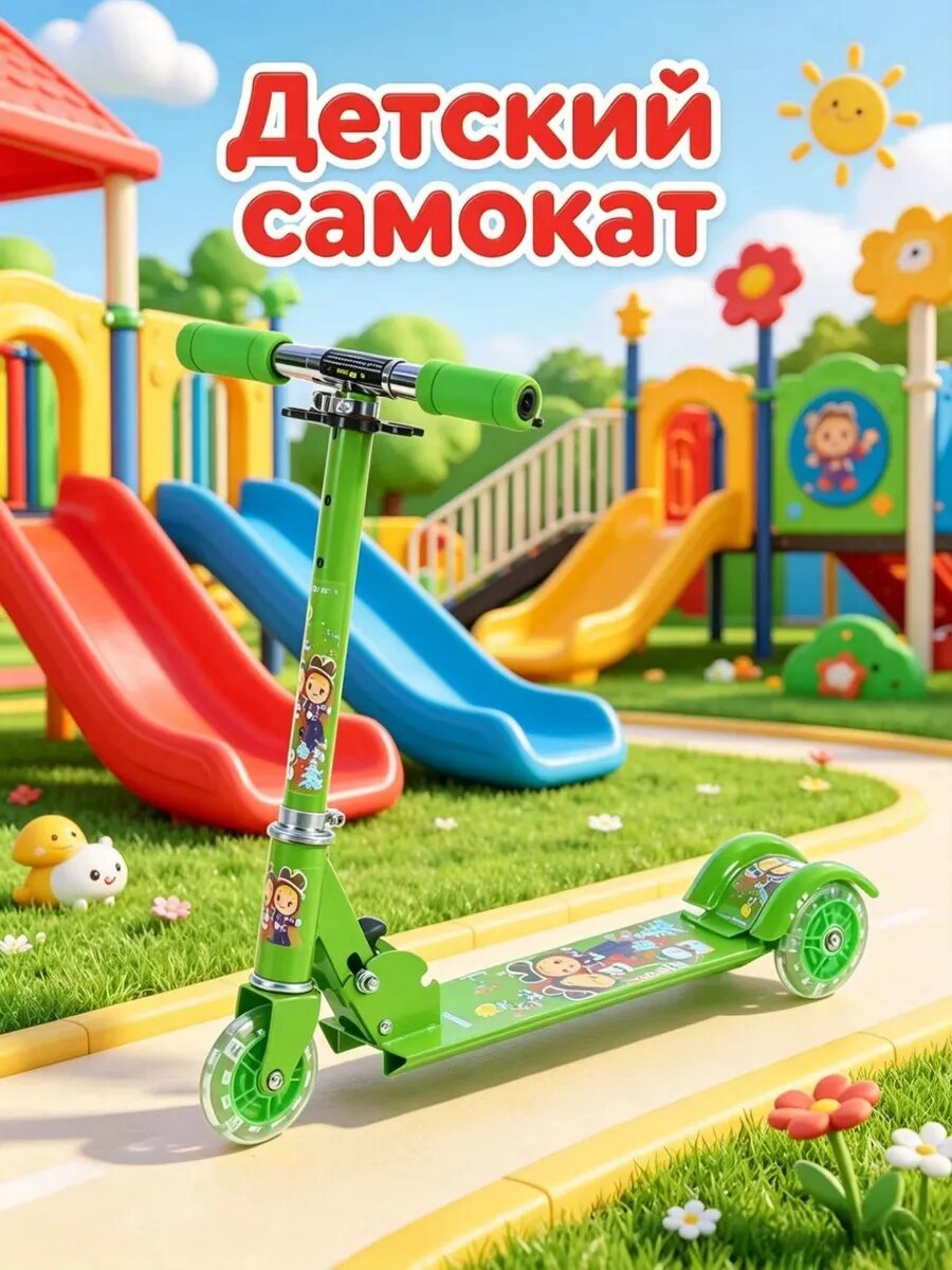 Детский самокат, прочный, из железа