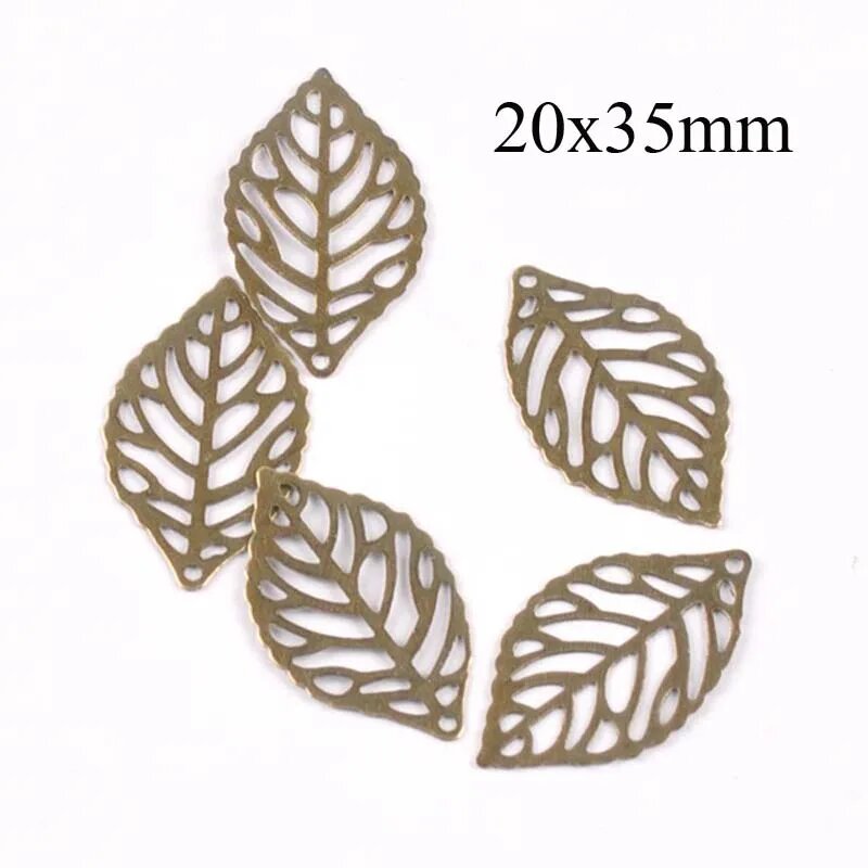 Металлические филигранные листья для рукоделия YK0786 Bronze