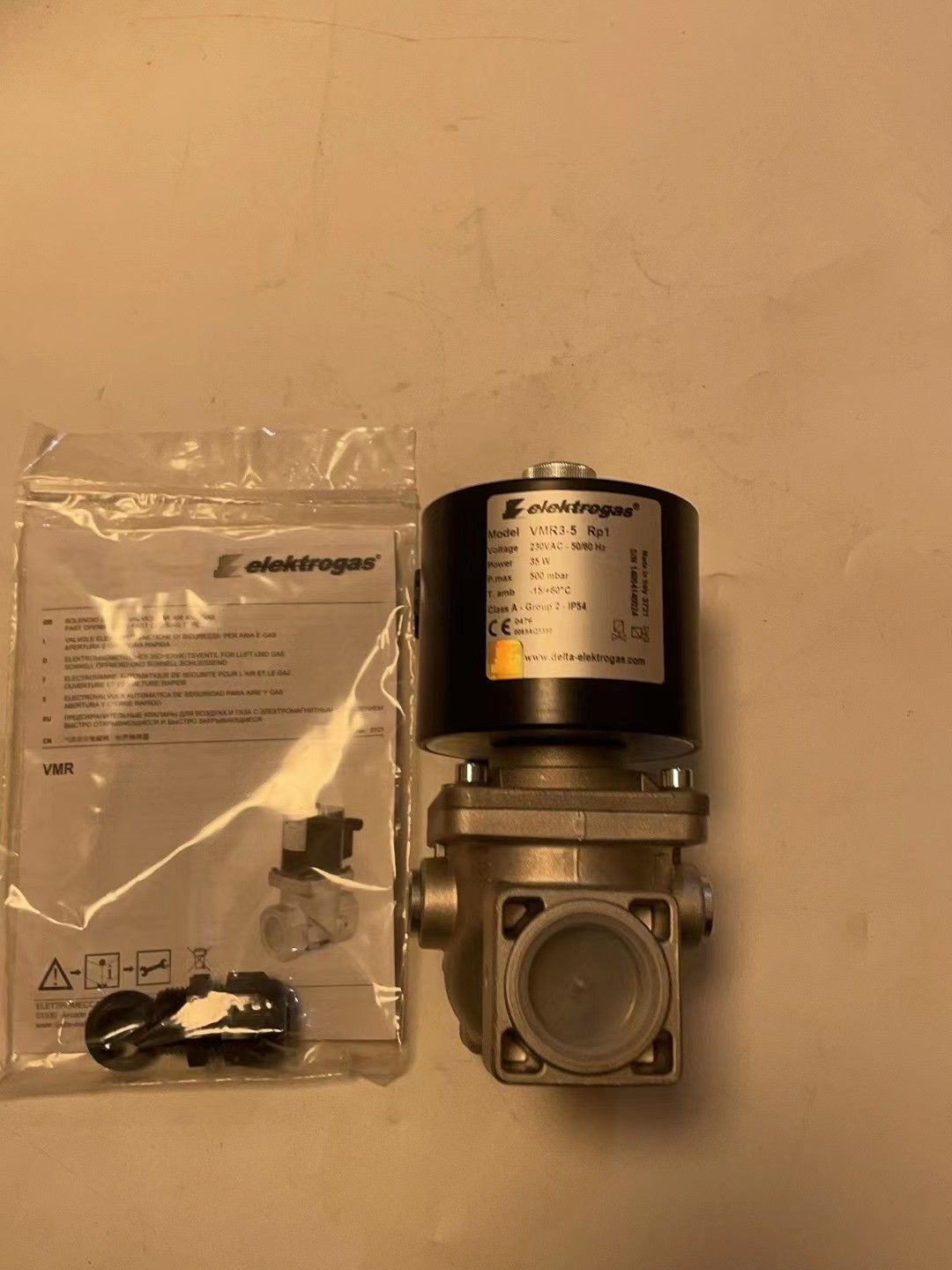 Клапан газовый предохранительный электромагнитный Elektrogas VMR3-5 для отсечки подачи газа