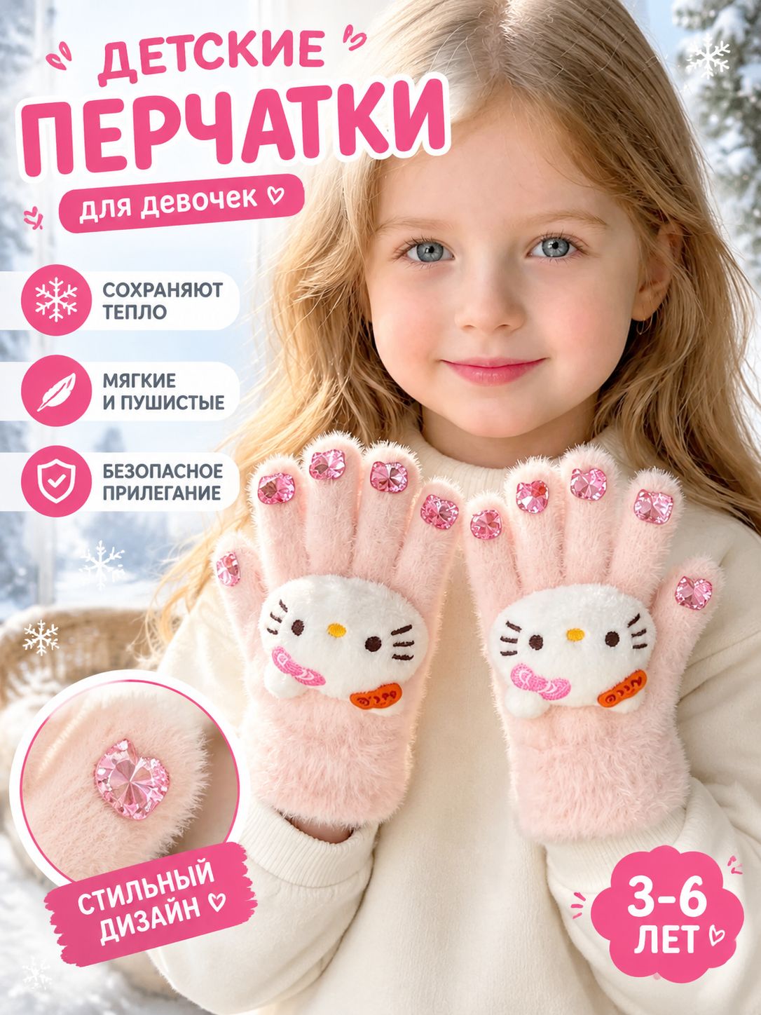 Перчатки для девочек