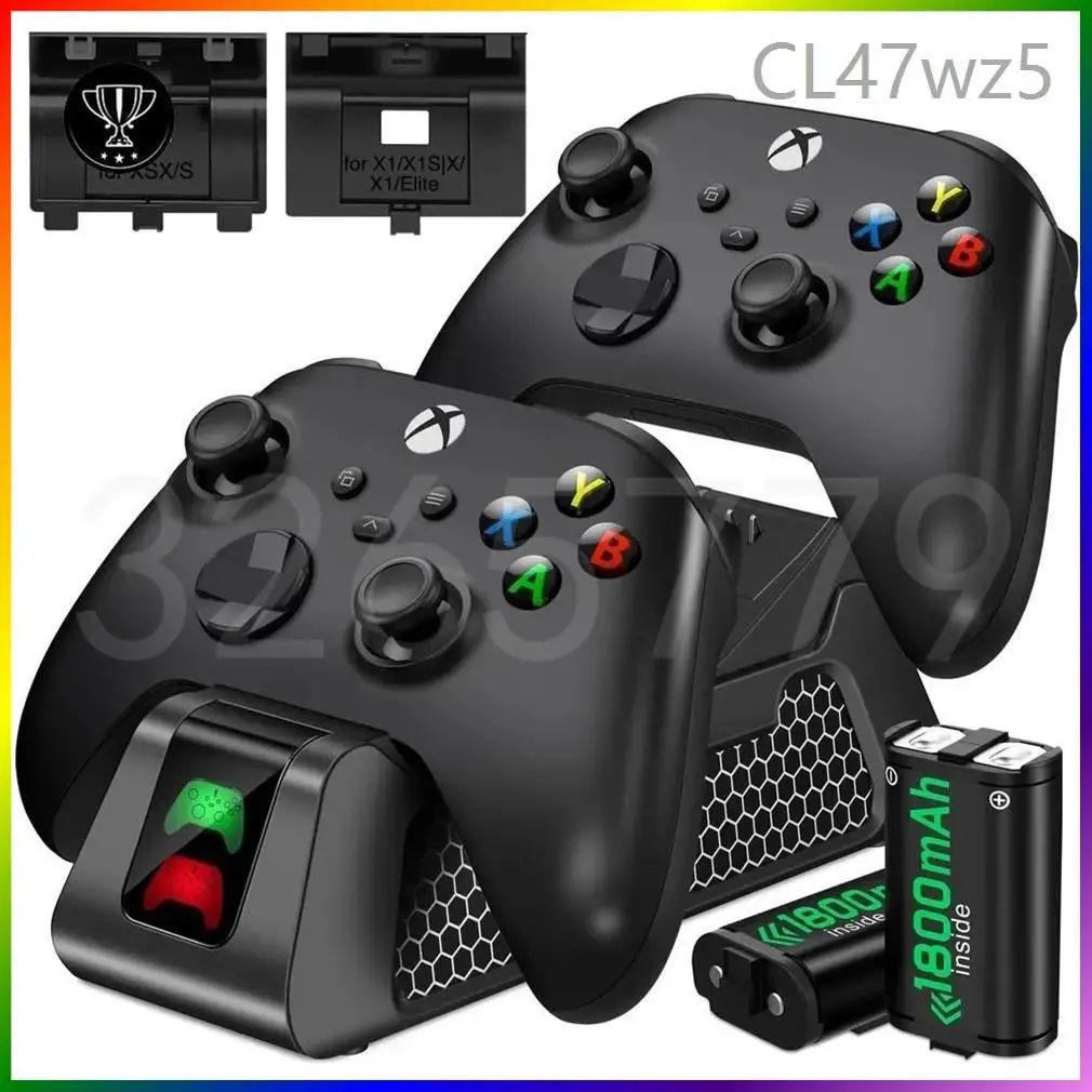 GM Зарядная станция Xbox Series S/X - Xbox One Dobe Charging Dock+2 шт АКБ 1800 mAh
