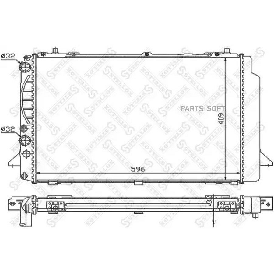 STELLOX 1025538SX 10-25538-SX радиатор системы охлаждения!\ Audi 80 2.6/2.8 91>