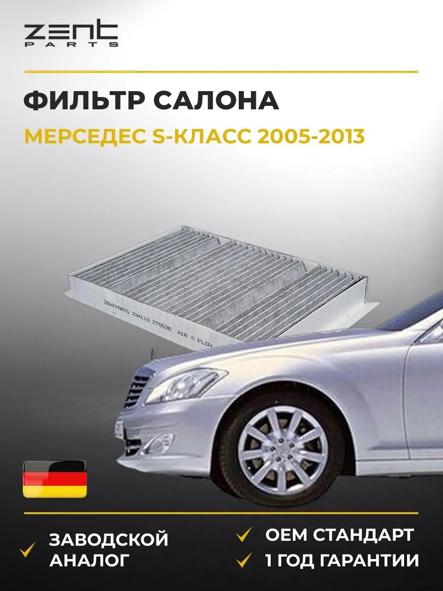 Фильтр салона Zentparts Z34110 Мерседес-Бенц S-class Mercedes-Benz S-class W221 2005-2013