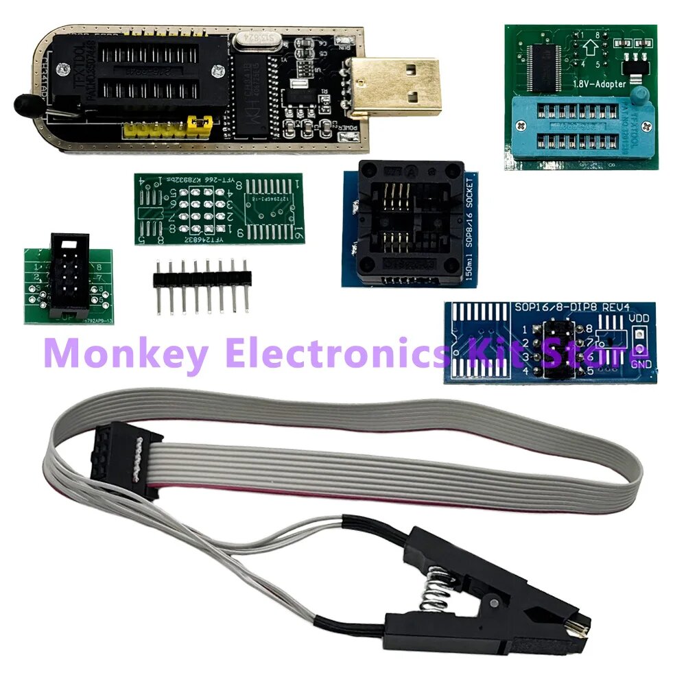 Модуль программатора CH341A/B для EEPROM 24/25 series 1 Board Kit — фото 1