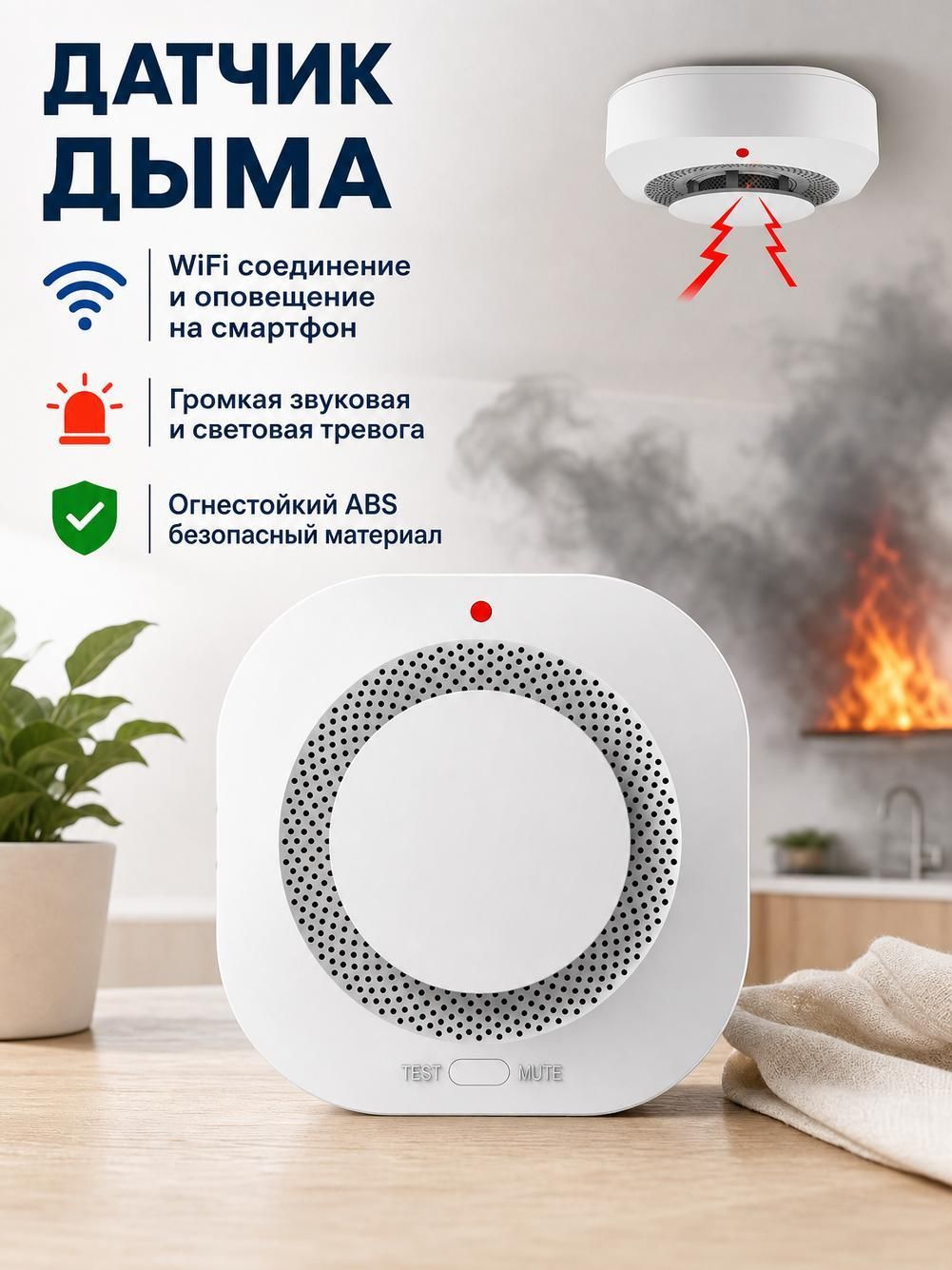 Интеллектуальная домашняя дымовая и пожарная сигнализация